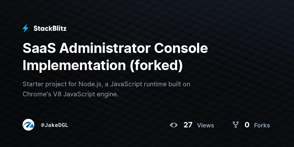 SaaS Administrator Console Implementation (forked) - StackBlitz
