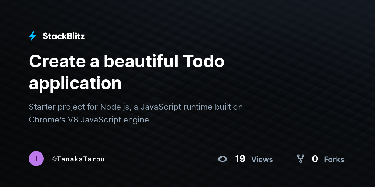 Create a beautiful Todo application - StackBlitz