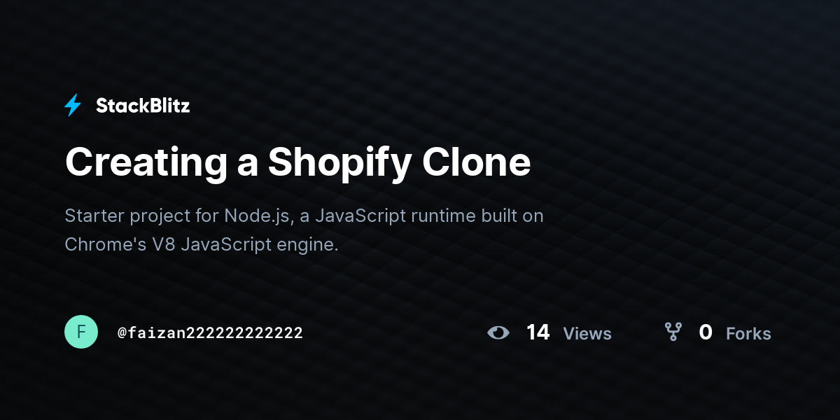 Creating a Shopify Clone - StackBlitz