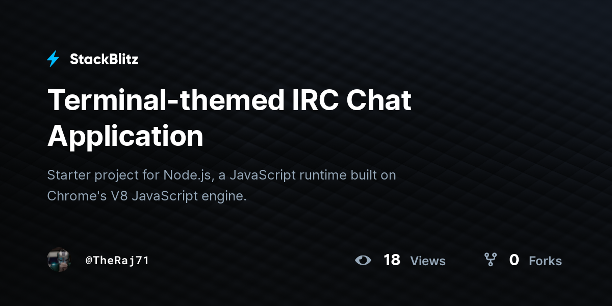 Terminal-themed IRC Chat Application - StackBlitz