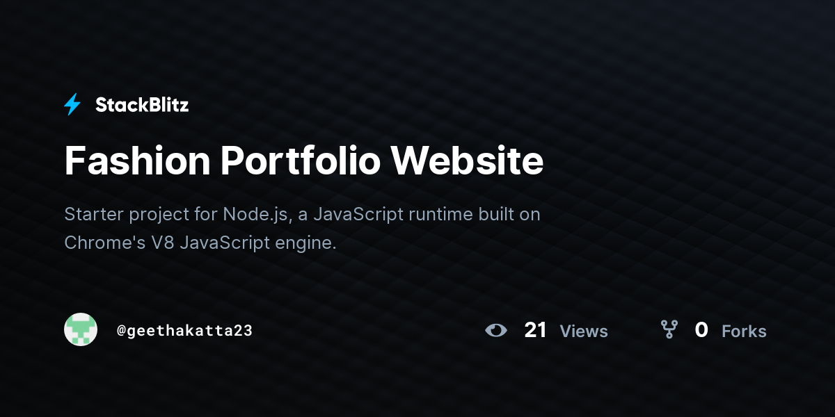 Fashion Portfolio Website - StackBlitz