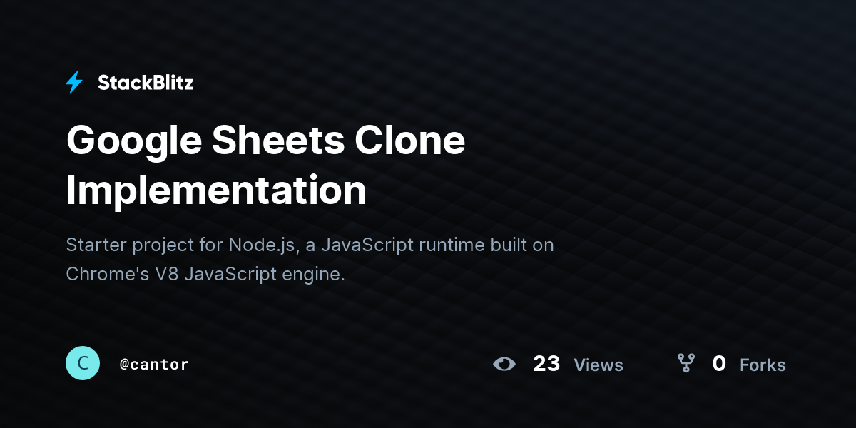 Google Sheets Clone Implementation - StackBlitz