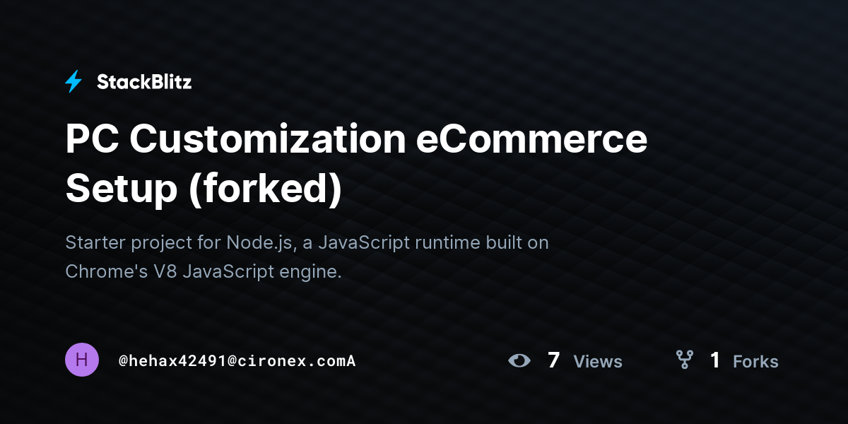 PC Customization eCommerce Setup (forked) - StackBlitz