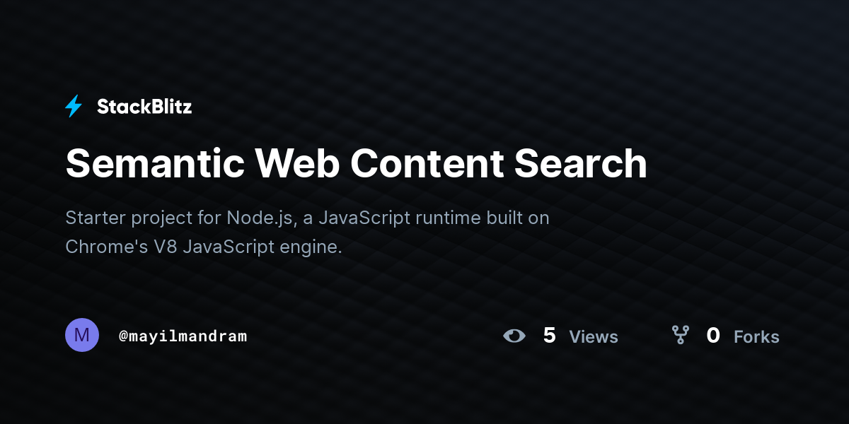 Semantic Web Content Search - StackBlitz