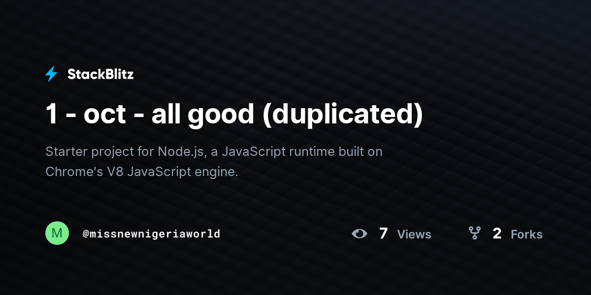 1 - oct - all good (duplicated) - StackBlitz