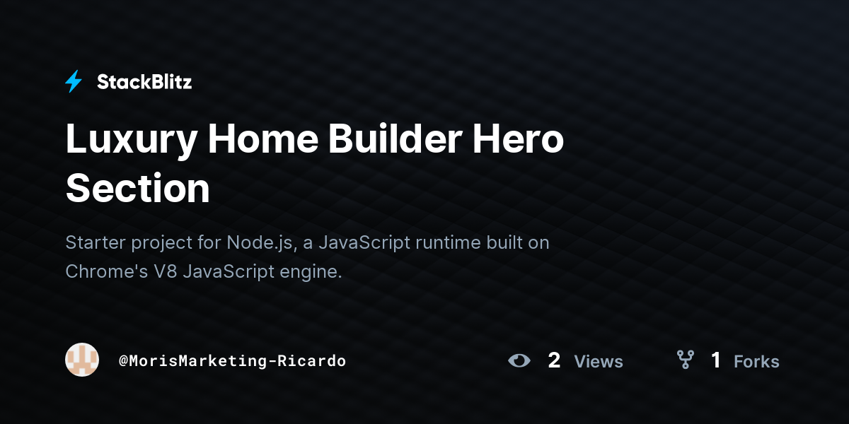 Luxury Home Builder Hero Section - StackBlitz