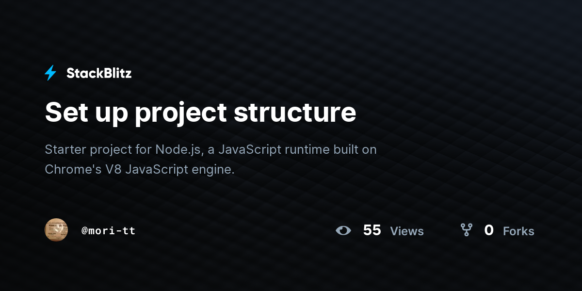 Set up project structure - StackBlitz