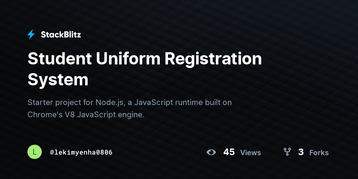 Student Uniform Registration System - StackBlitz
