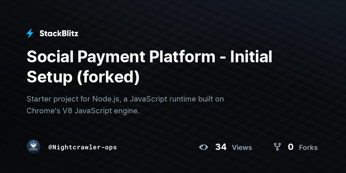 Social Payment Platform - Initial Setup (forked) - StackBlitz