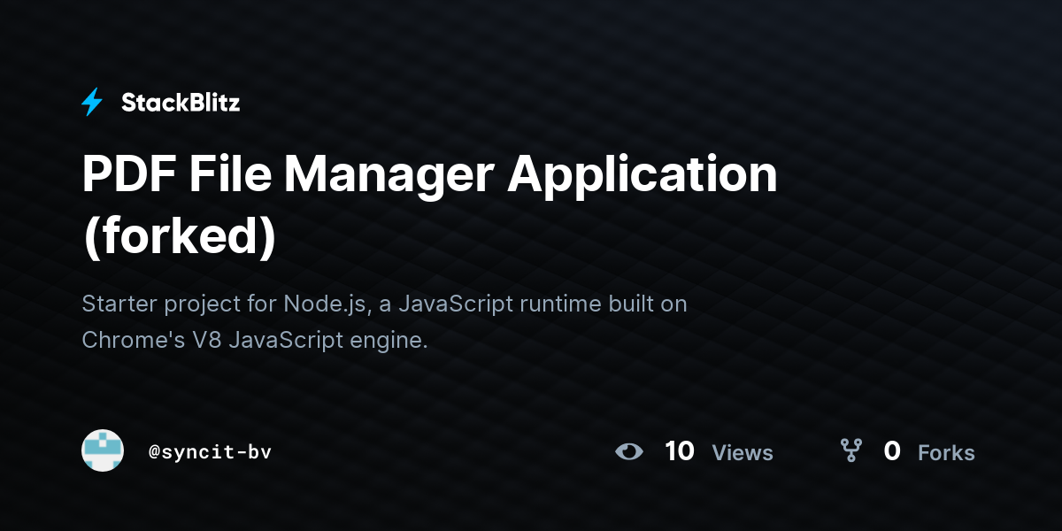 PDF File Manager Application (forked) - StackBlitz