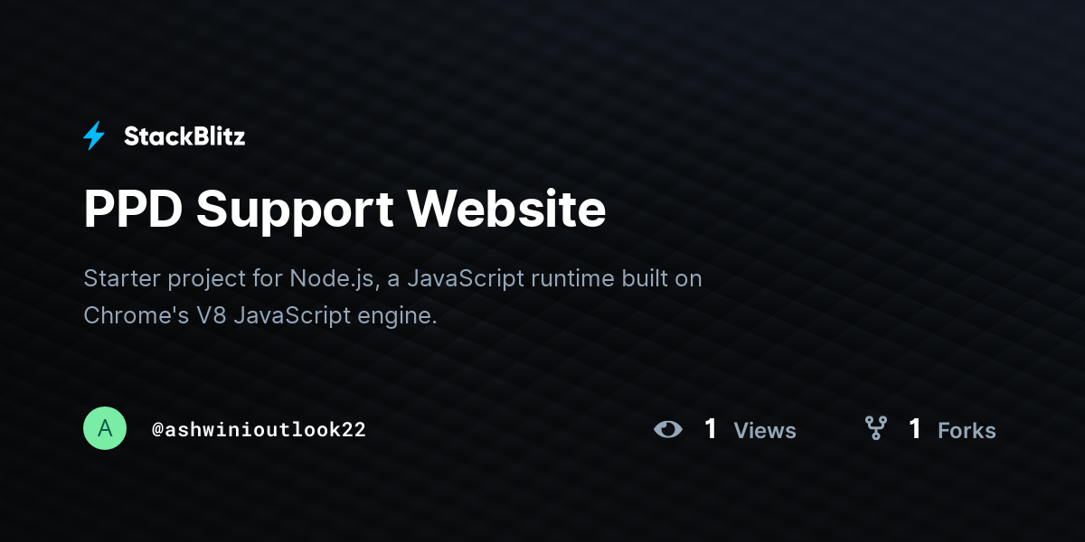 PPD Support Website - StackBlitz