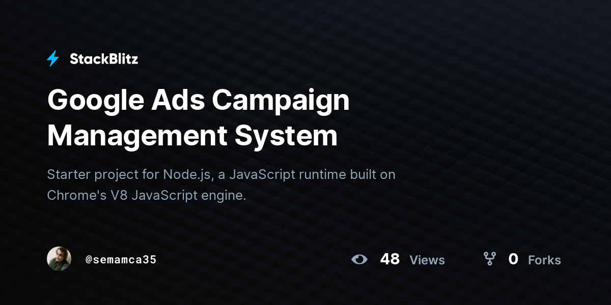 Google Ads Campaign Management System - StackBlitz