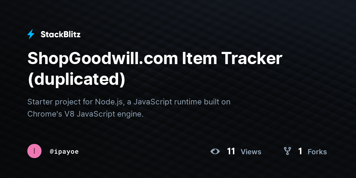ShopGoodwill.com Item Tracker (duplicated) - StackBlitz