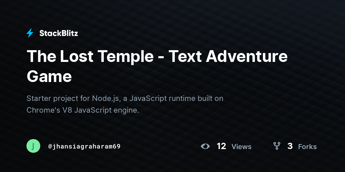The Lost Temple - Text Adventure Game - StackBlitz