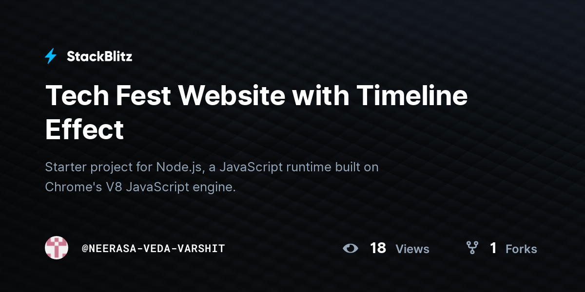 Tech Fest Website with Timeline Effect - StackBlitz