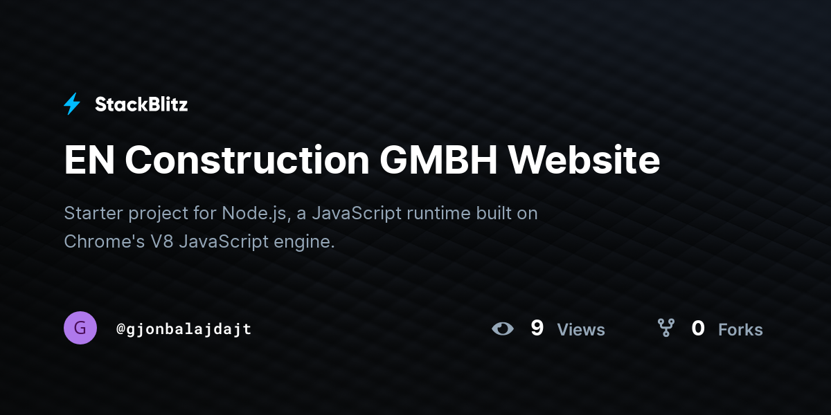 EN Construction GMBH Website - StackBlitz