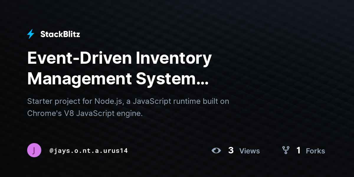 Event-Driven Inventory Management System (duplicated) - StackBlitz