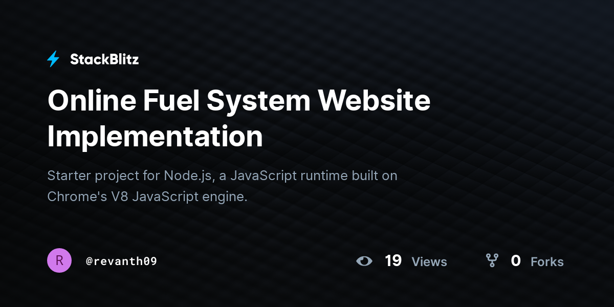 Online Fuel System Website Implementation - StackBlitz