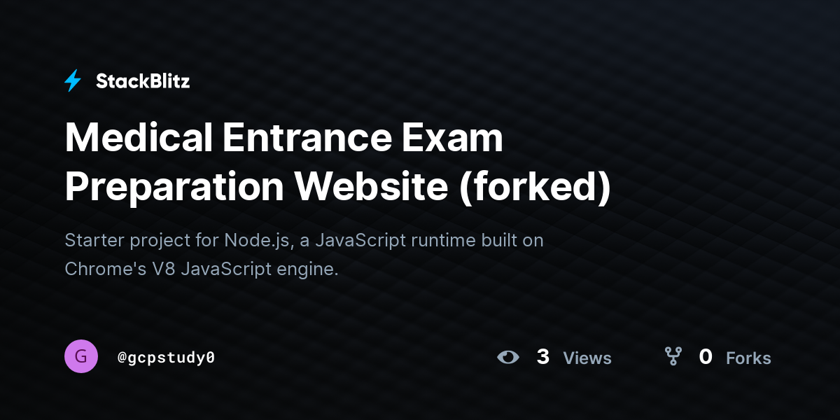 Medical Entrance Exam Preparation Website (forked) - StackBlitz
