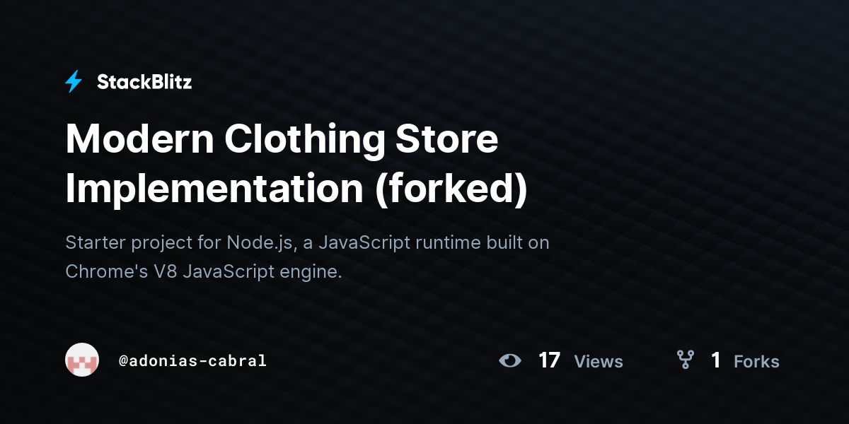 Modern Clothing Store Implementation (forked) - StackBlitz