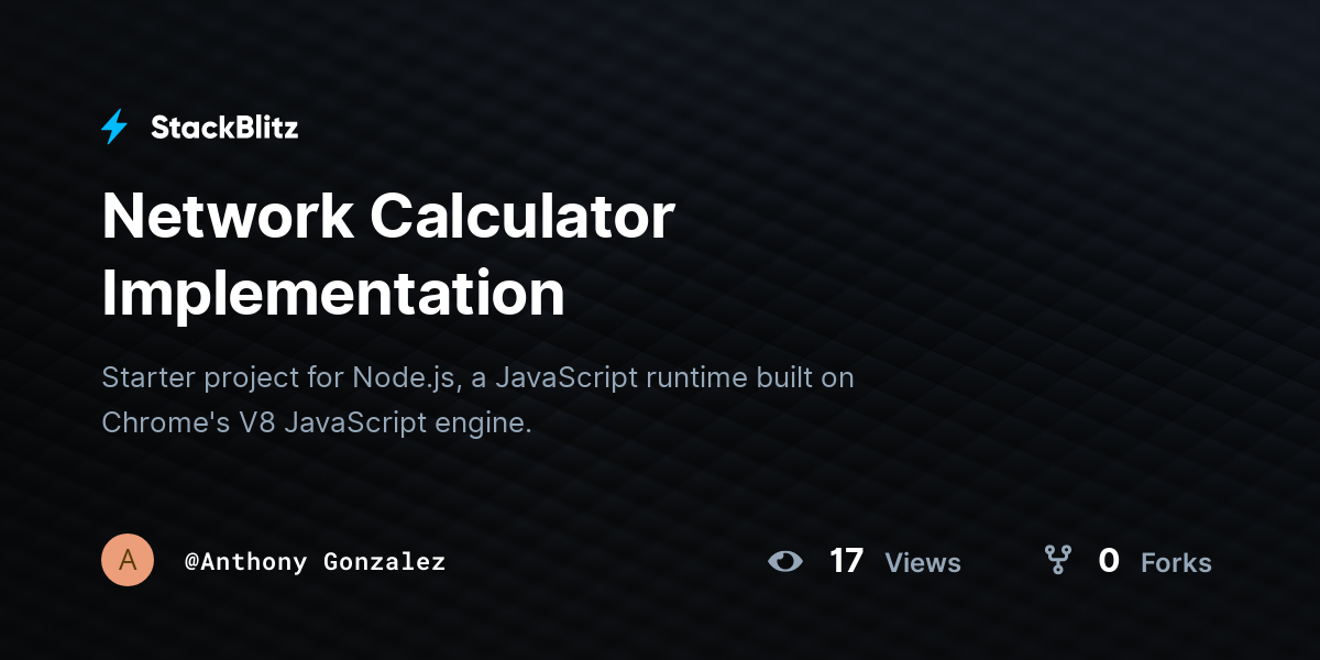 Network Calculator Implementation - StackBlitz