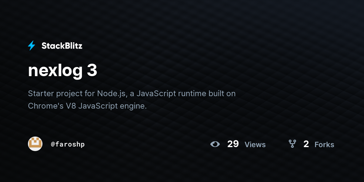 nexlog 3 - StackBlitz
