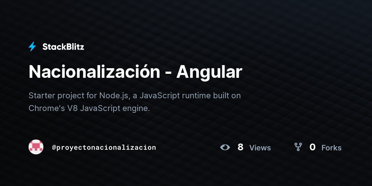 Nacionalización - Angular - StackBlitz
