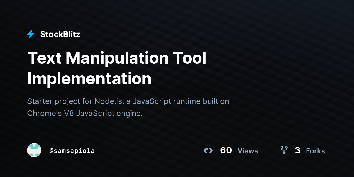 Text Manipulation Tool Implementation - StackBlitz