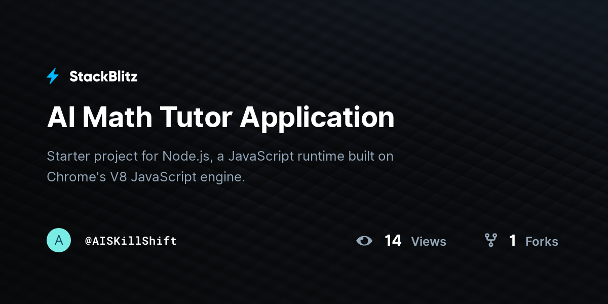 AI Math Tutor Application - StackBlitz