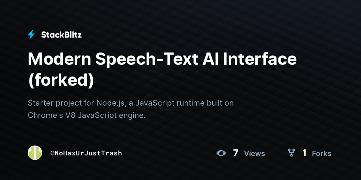 Modern Speech-Text AI Interface (forked) - StackBlitz