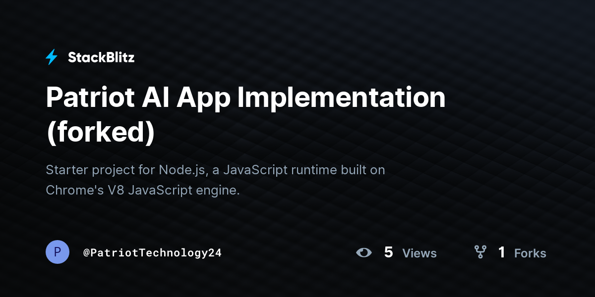 Patriot AI App Implementation (forked) - StackBlitz