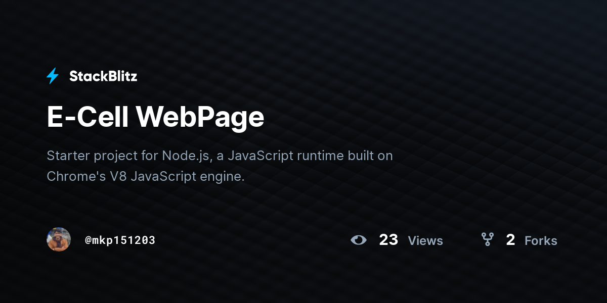 E-Cell WebPage - StackBlitz