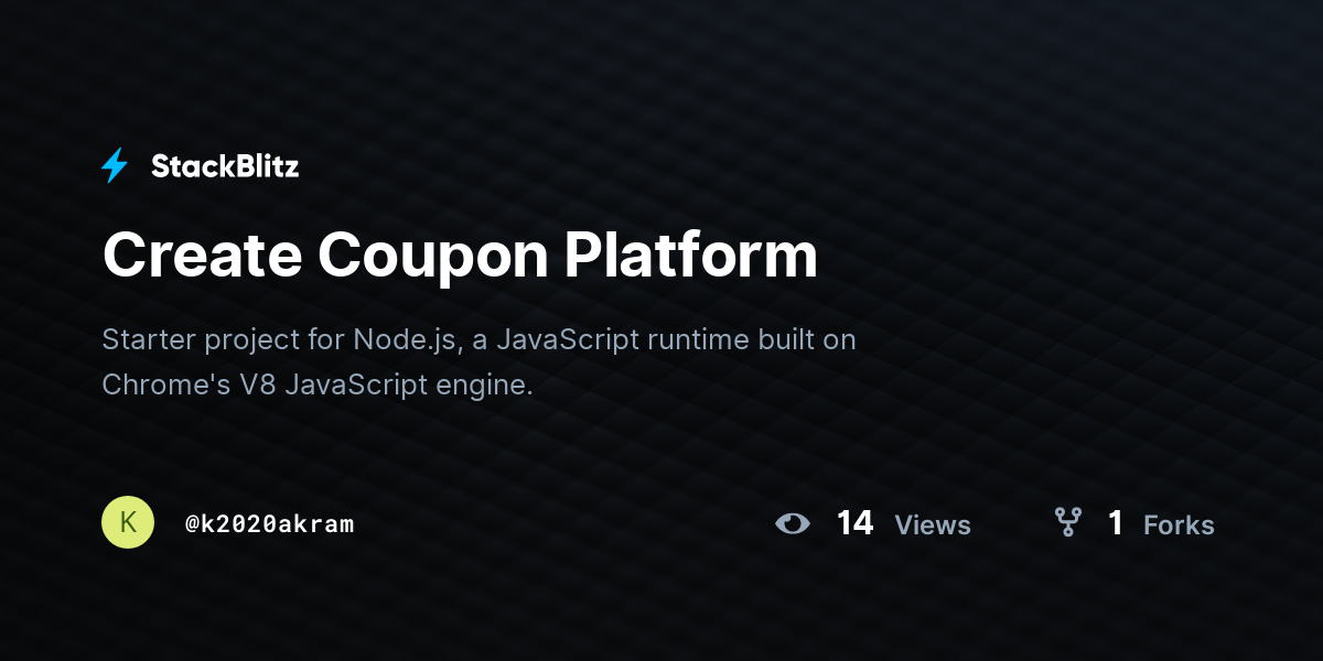 Create Coupon Platform - StackBlitz