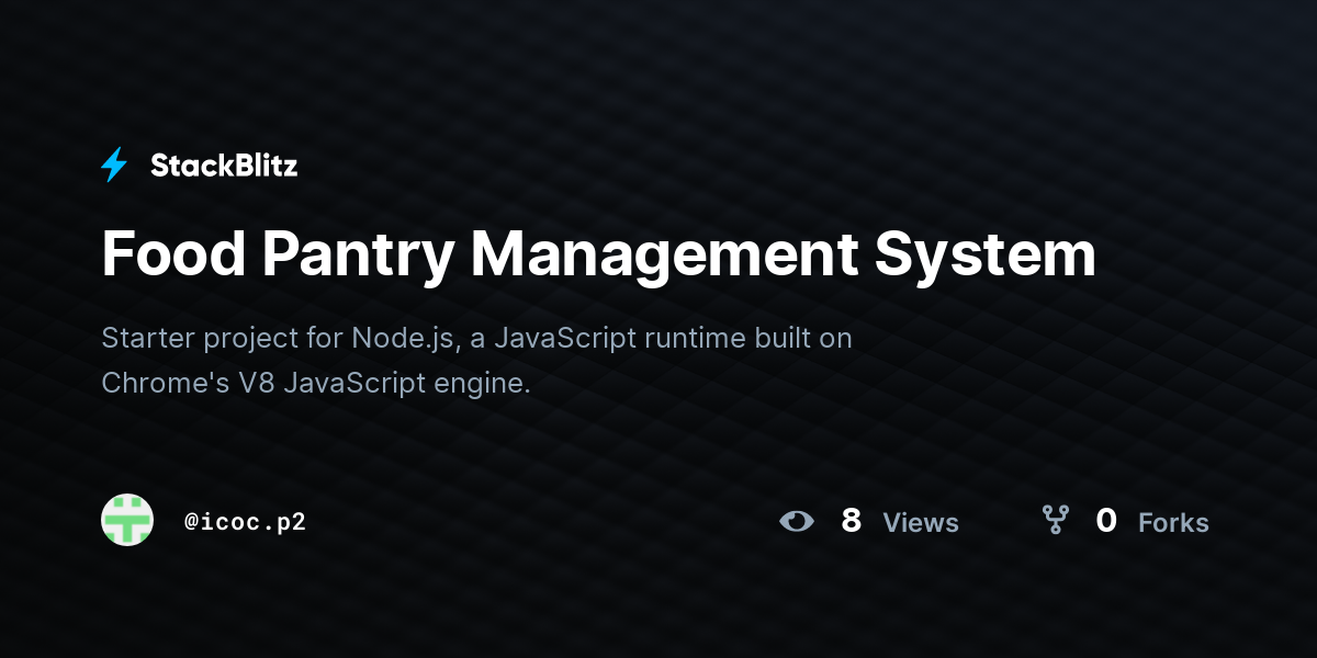 Food Pantry Management System - StackBlitz