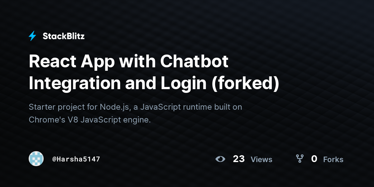 React App with Chatbot Integration and Login (forked) - StackBlitz