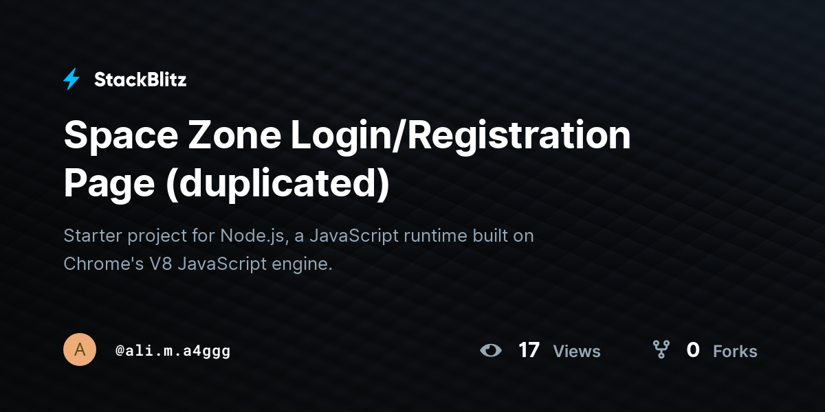 Space Zone Login/Registration Page (duplicated) - StackBlitz