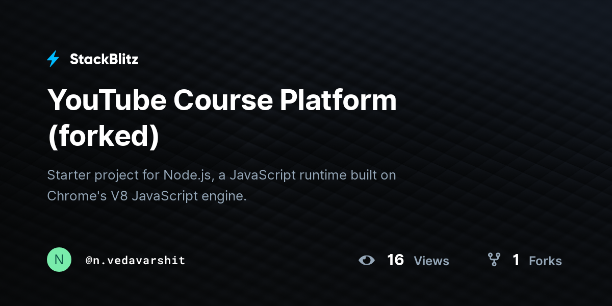 YouTube Course Platform (forked) - StackBlitz