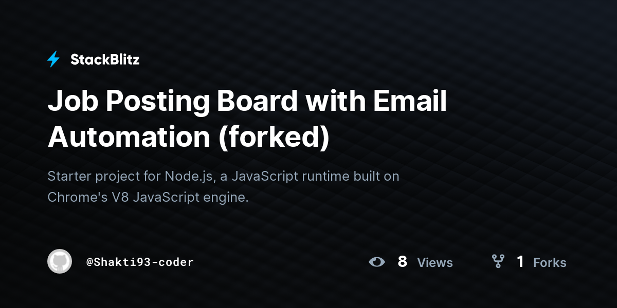 Job Posting Board with Email Automation (forked) - StackBlitz