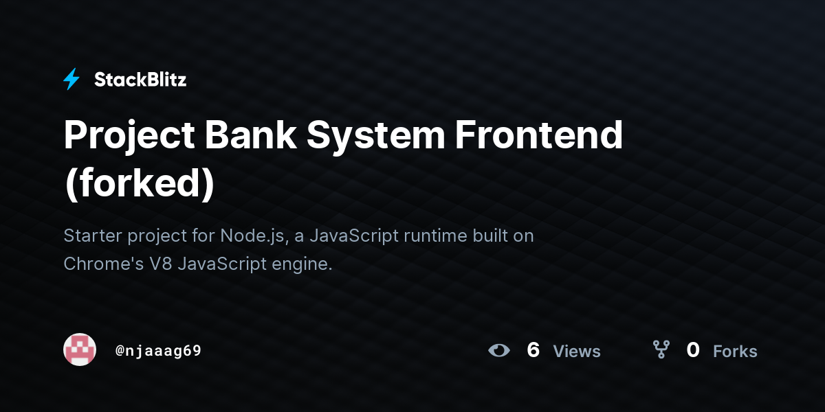 Project Bank System Frontend (forked) - StackBlitz