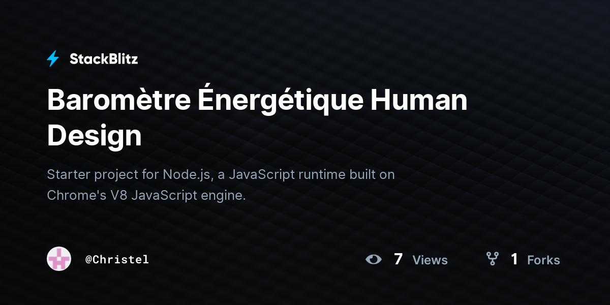 Baromètre Énergétique Human Design - StackBlitz