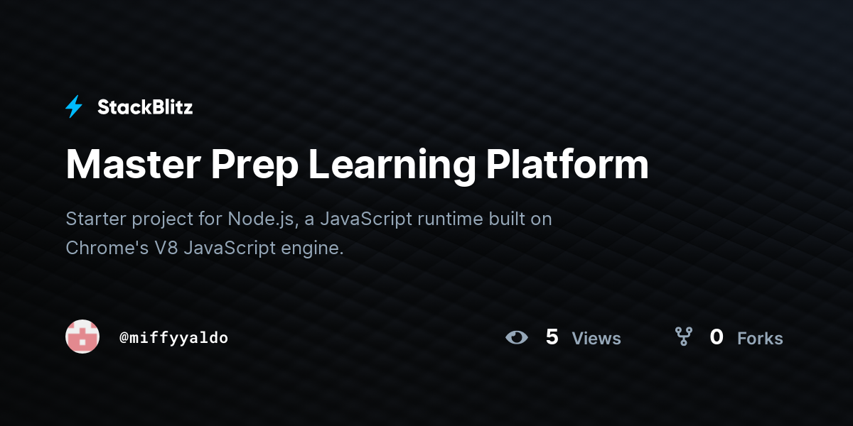 Master Prep Learning Platform - StackBlitz