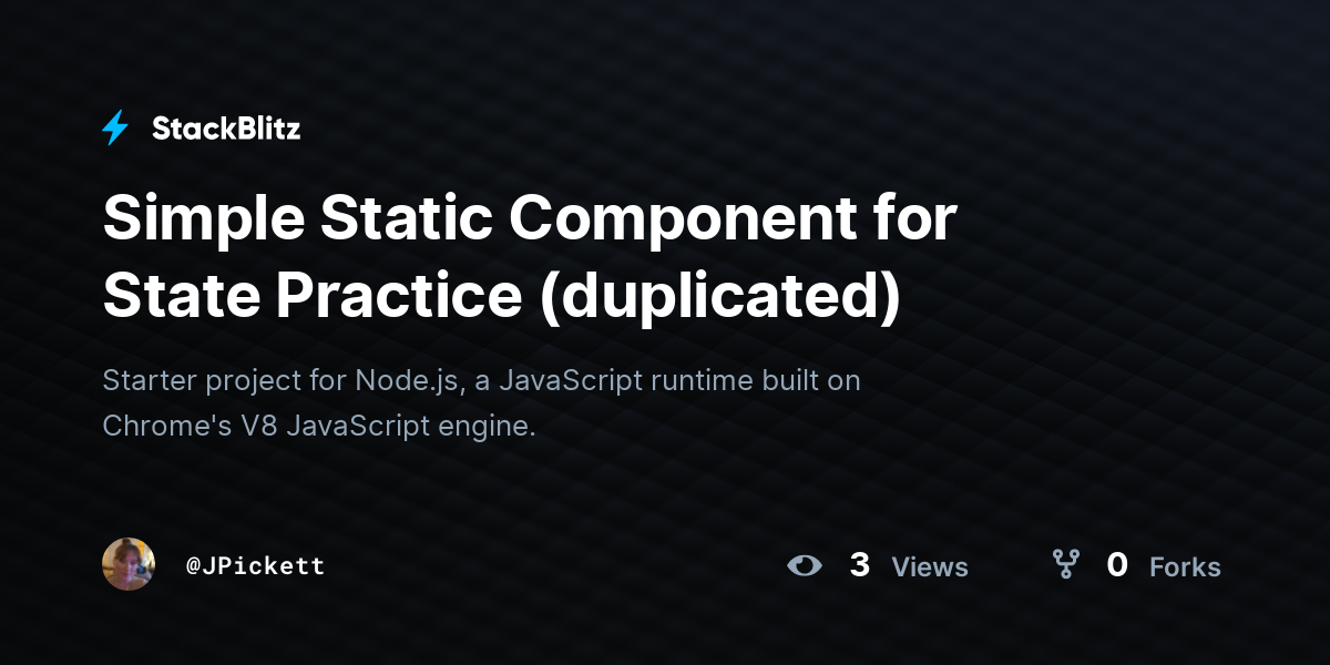 Simple Static Component for State Practice (duplicated) - StackBlitz
