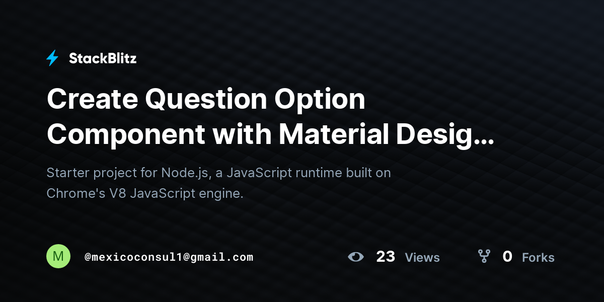 Create Question Option Component with Material Design (forked) - StackBlitz