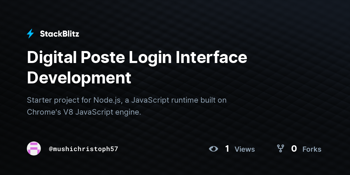 Digital Poste Login Interface Development - StackBlitz