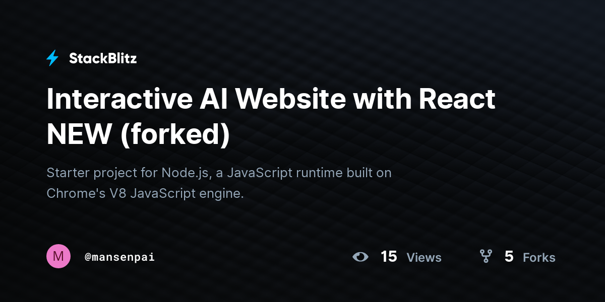Interactive AI Website with React NEW (forked) - StackBlitz