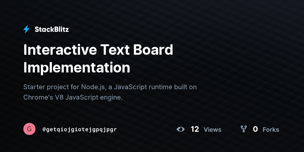 Interactive Text Board Implementation - StackBlitz