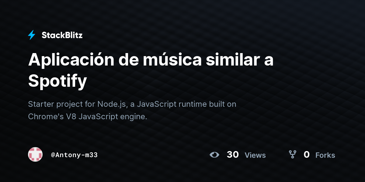 Aplicación de música similar a Spotify - StackBlitz