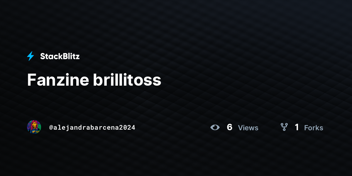 Fanzine brillitoss - StackBlitz