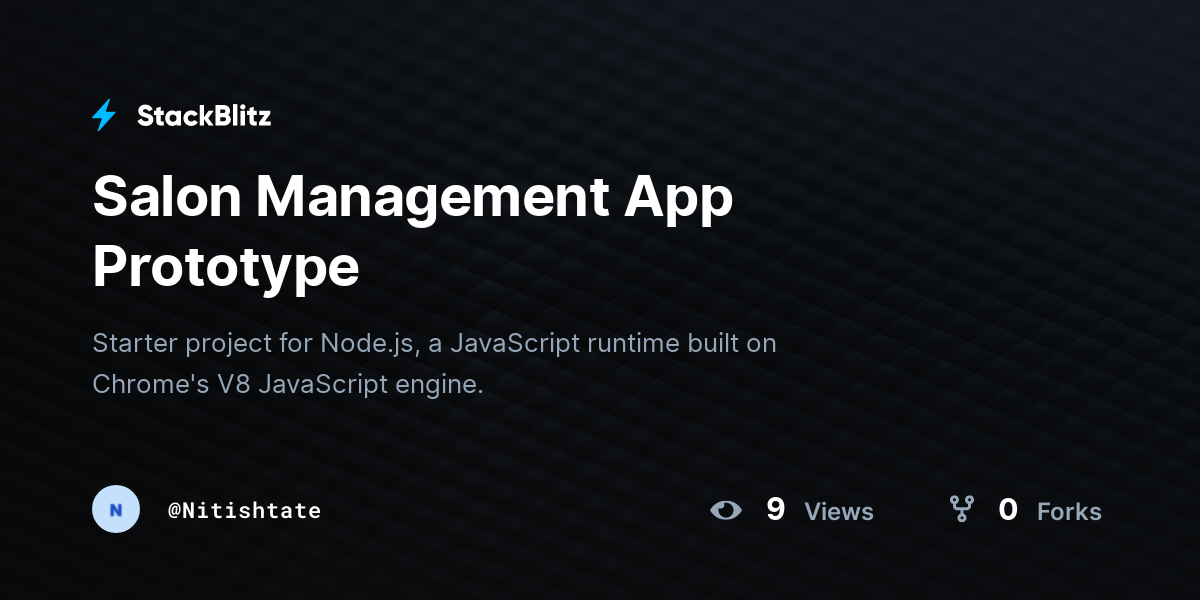 Salon Management App Prototype - StackBlitz