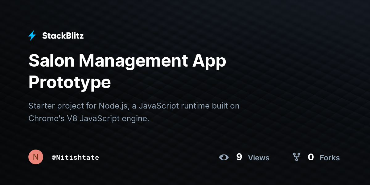 Salon Management App Prototype - StackBlitz